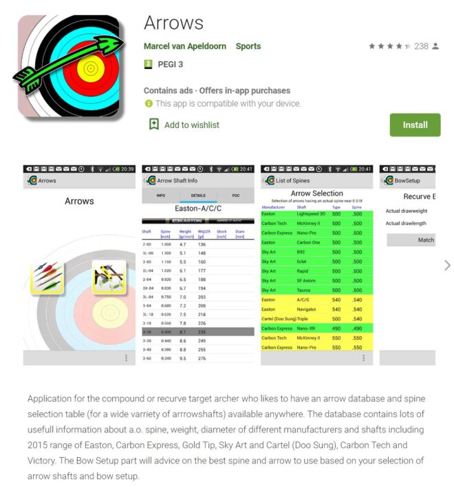 The Arrows App – Choose the correct arrow spine – Archery Blog ...